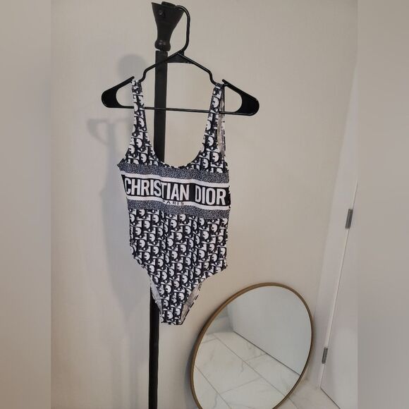 Dior | Swim | Christian Dior Logo Swimsuit Womens Size Medium | Poshmark